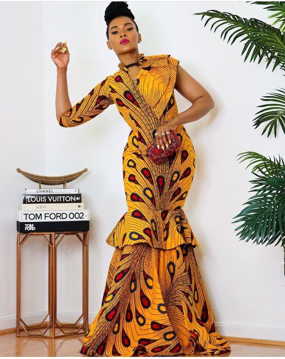 African Fishtail Gown African Prom Dress African Print - Etsy