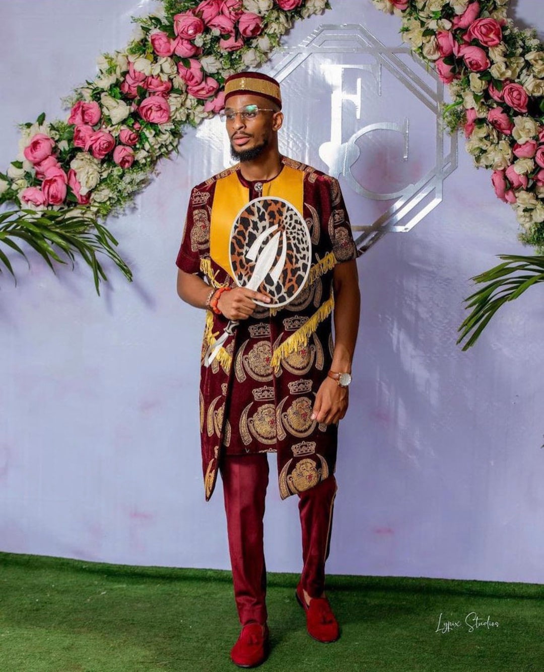 African Men Outfit, Isi Agu Men Set, Igbo Wedding Outfit, Men African ...