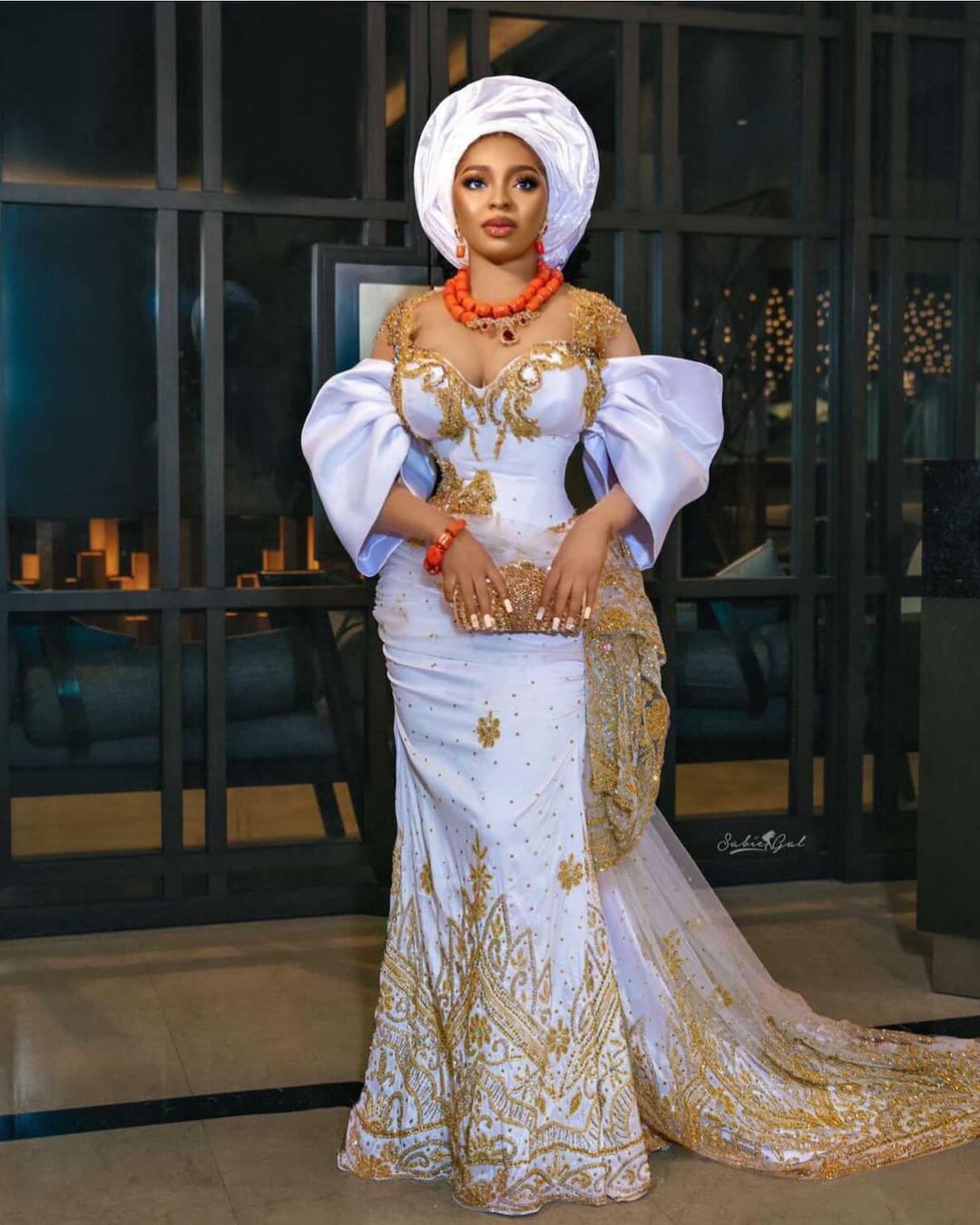 Luxury Bridal Dress, African Bride Dress, Elegant Dress, Yoruba Wedding ...