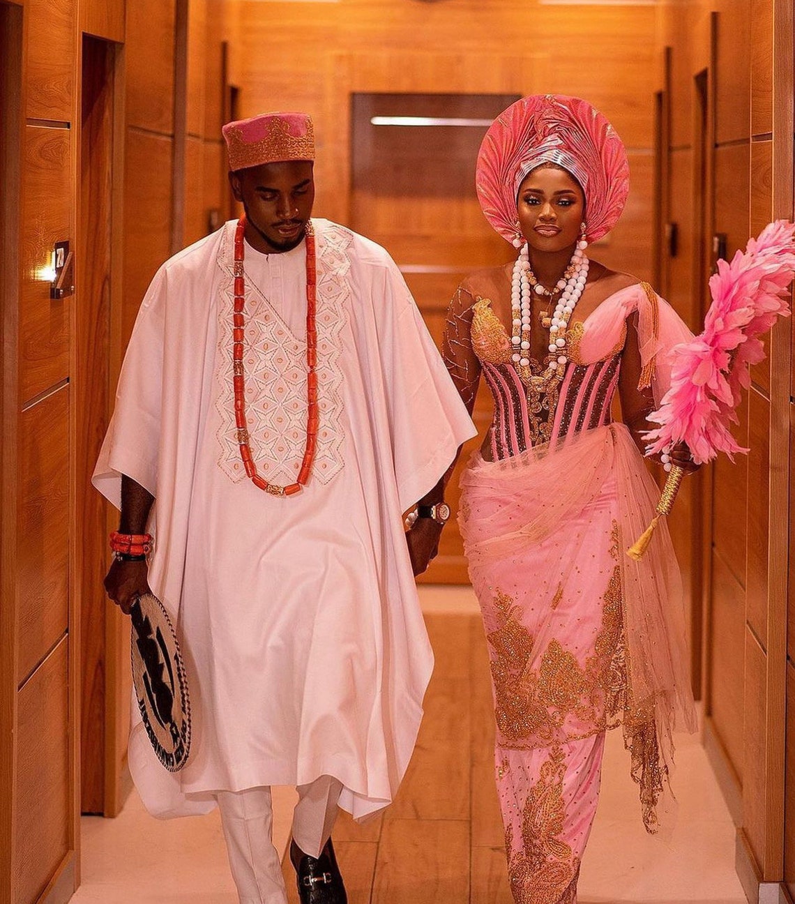 Customisable Feather Wedding Fan, Nigerian Wedding Hand Fan, Customised ...