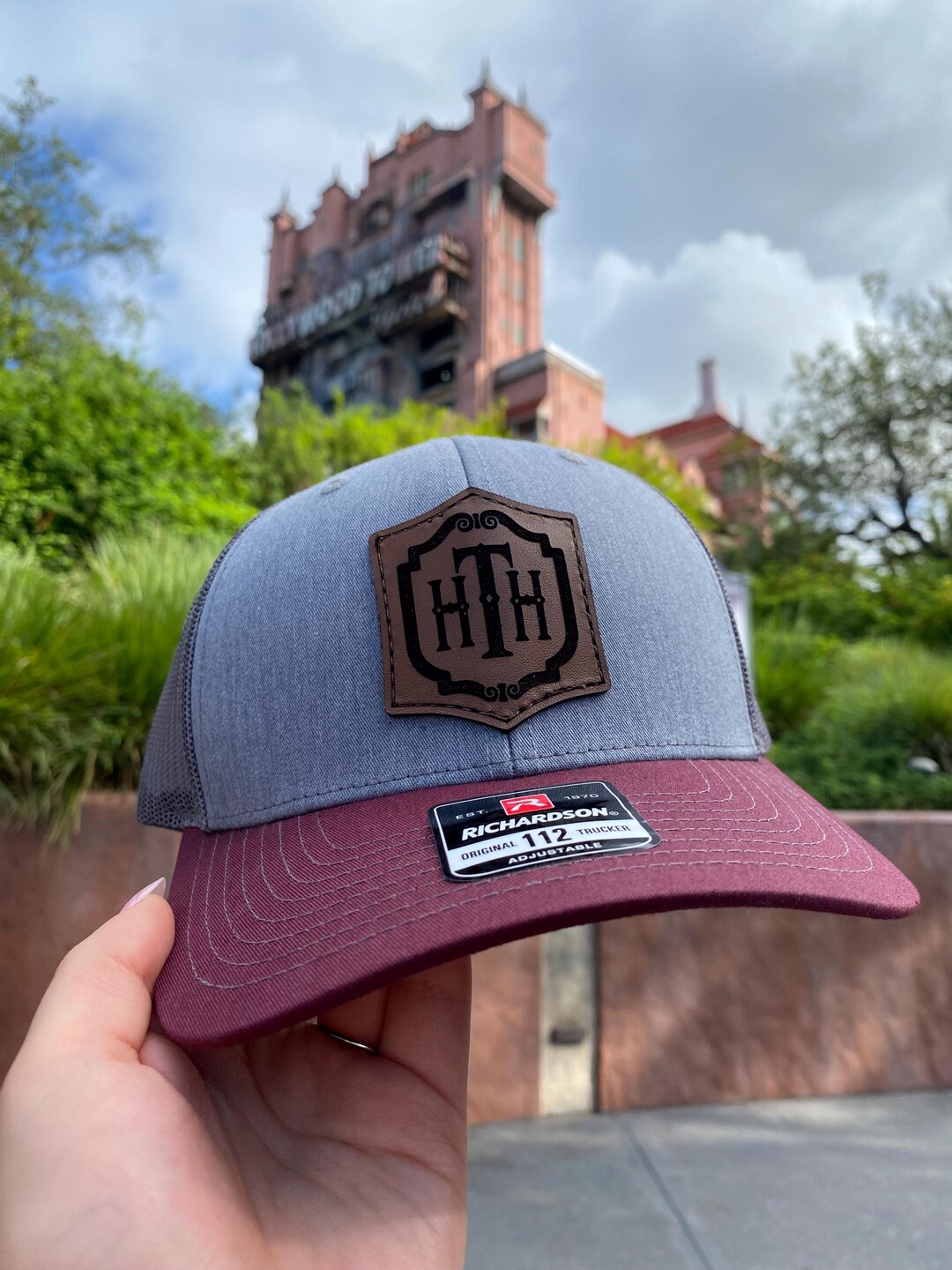 Disney Tower of Terror Leather Patch Hat, Hollywood Studios Leather ...