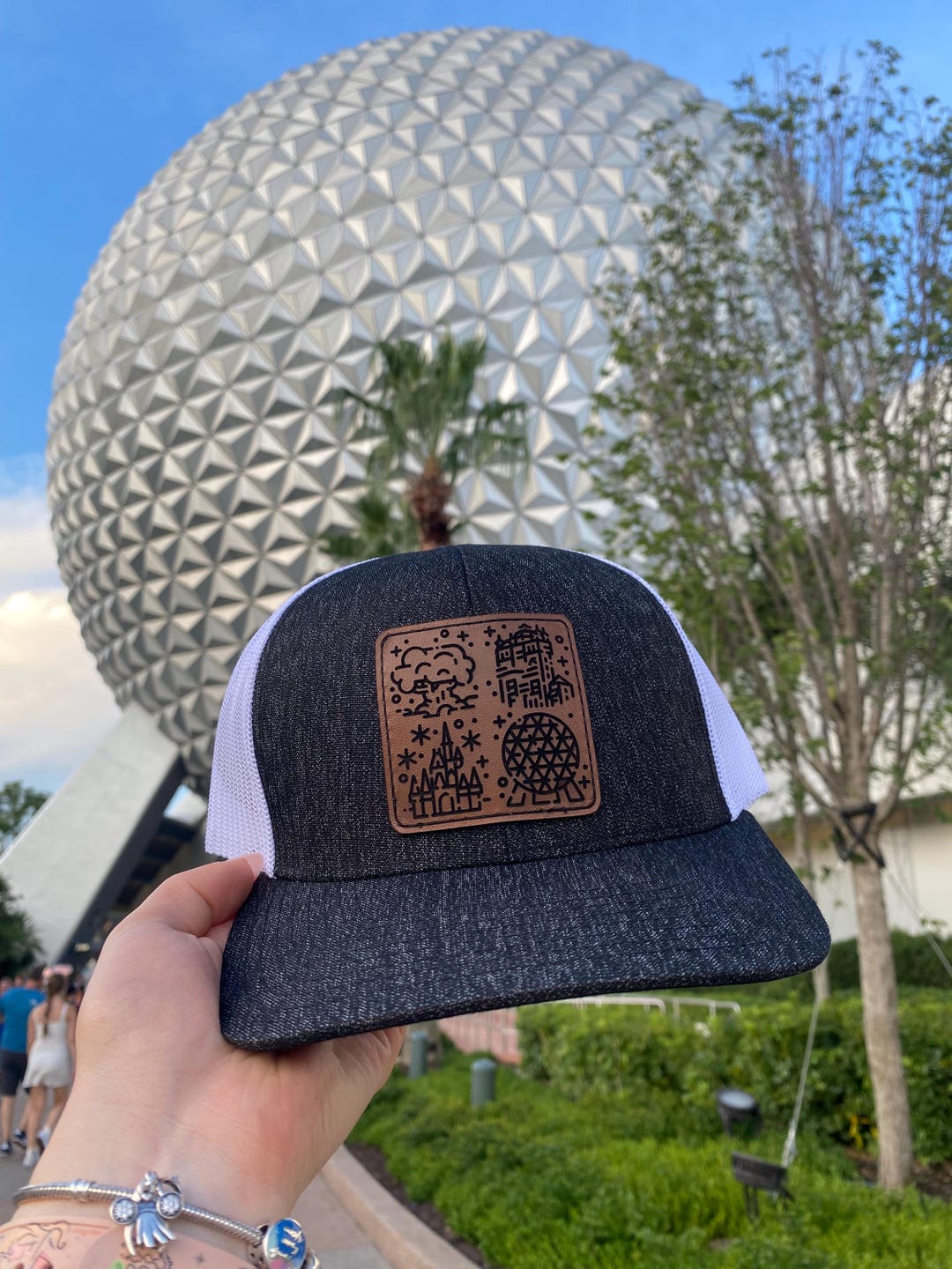 4 Parks Disney World Leather Patch Hat, Magic Kingdom, Epcot, Hollywood ...