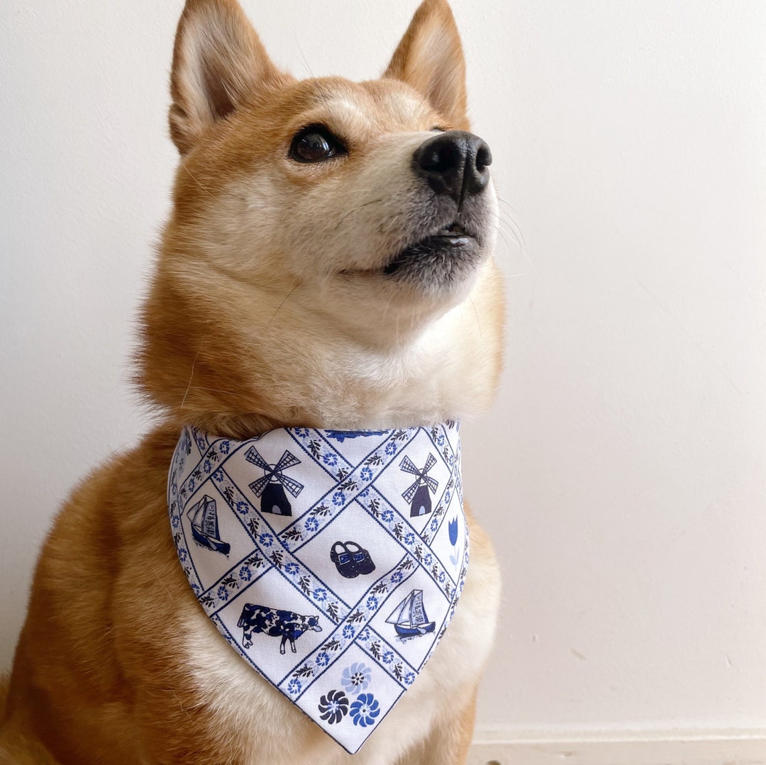 Dutch Delfts Blauw Print Reversible Pet Bandana. Cat Bandana. - Etsy
