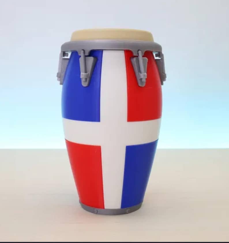 Dominican Mini Conga Drum | 3D Printed Decor - Etsy