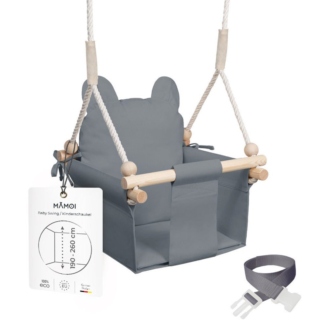 MAMOI® Wooden Baby Swing Seat for Toddlers, Indoor Toddler Swings Chair ...