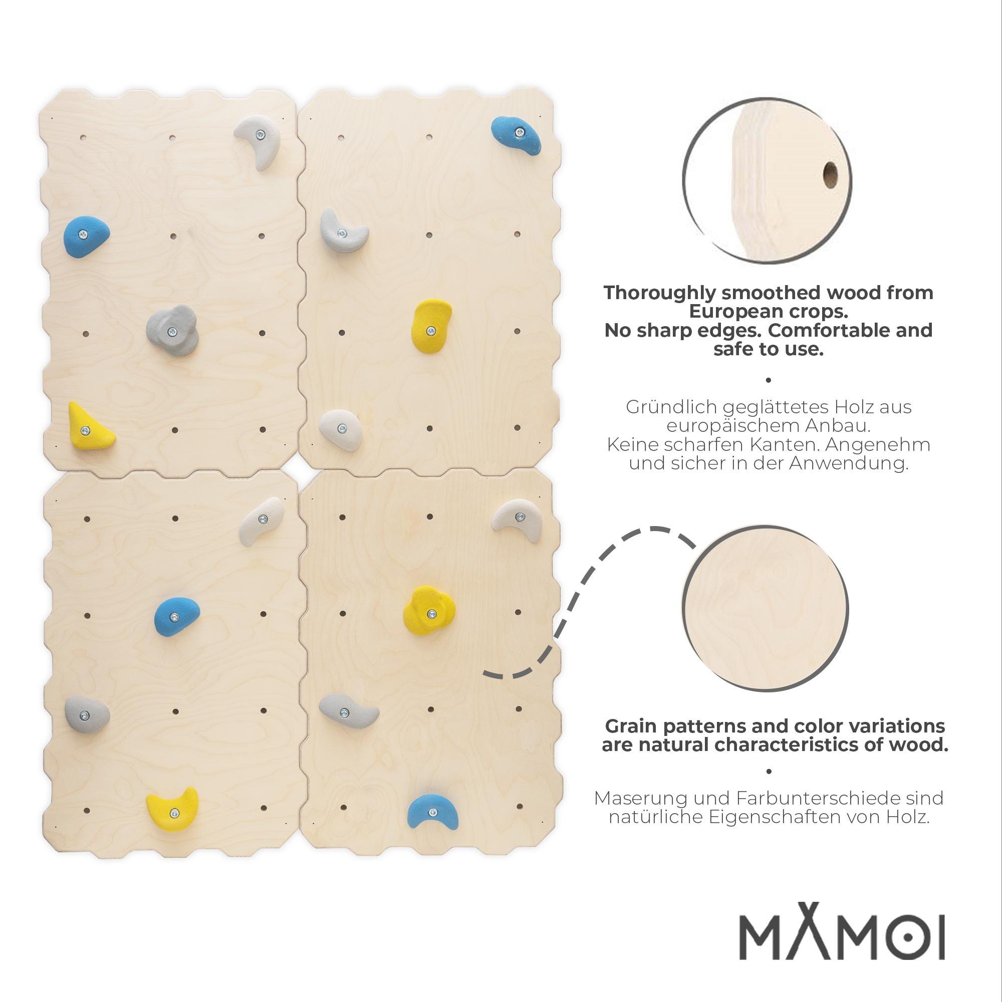 MAMOI® Climbing Wall for Kids, Wooden Frame for Toddlers, Play ...