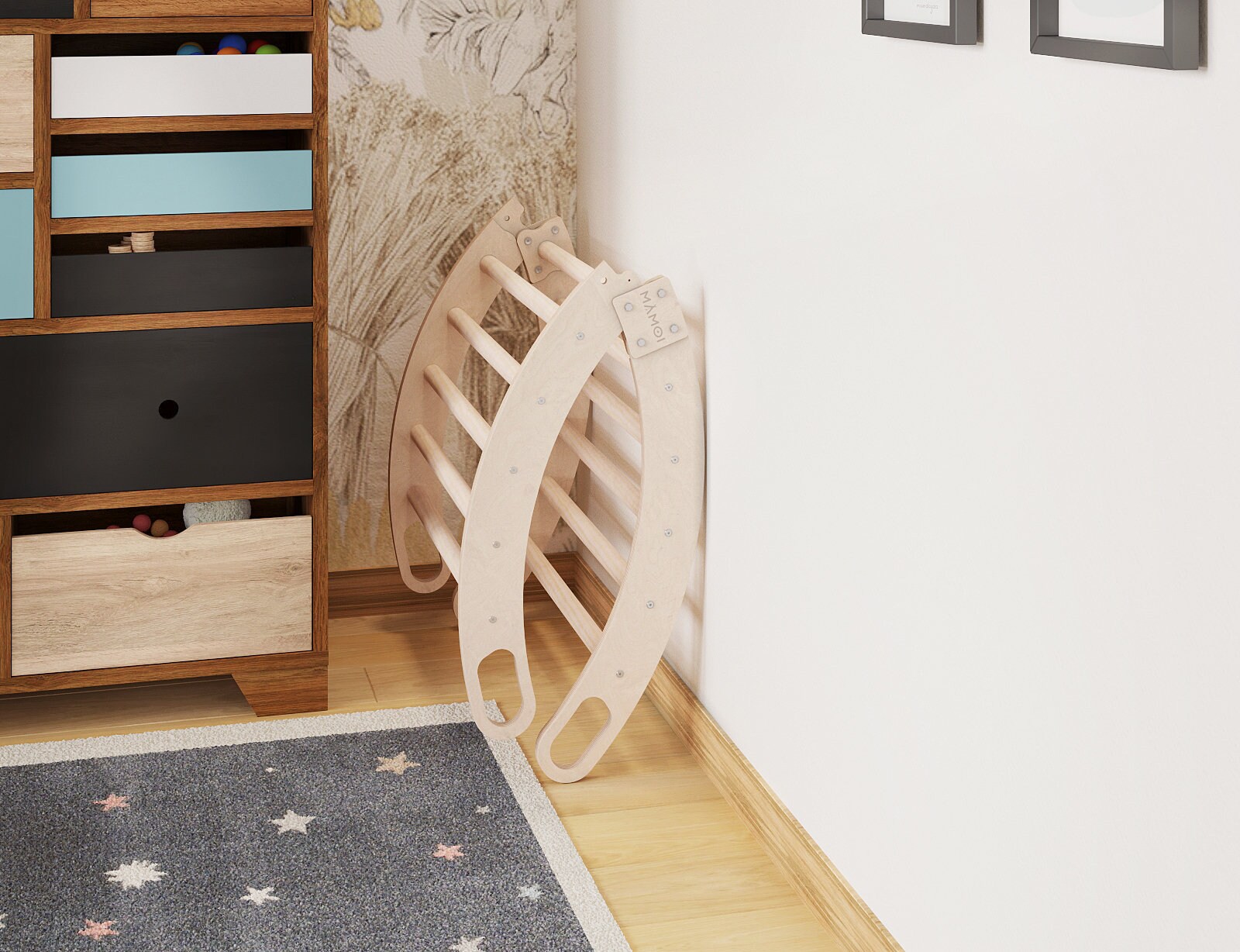 MAMOI® Wooden Climbing Frame Indoor With Mat Climbing Dome - Etsy