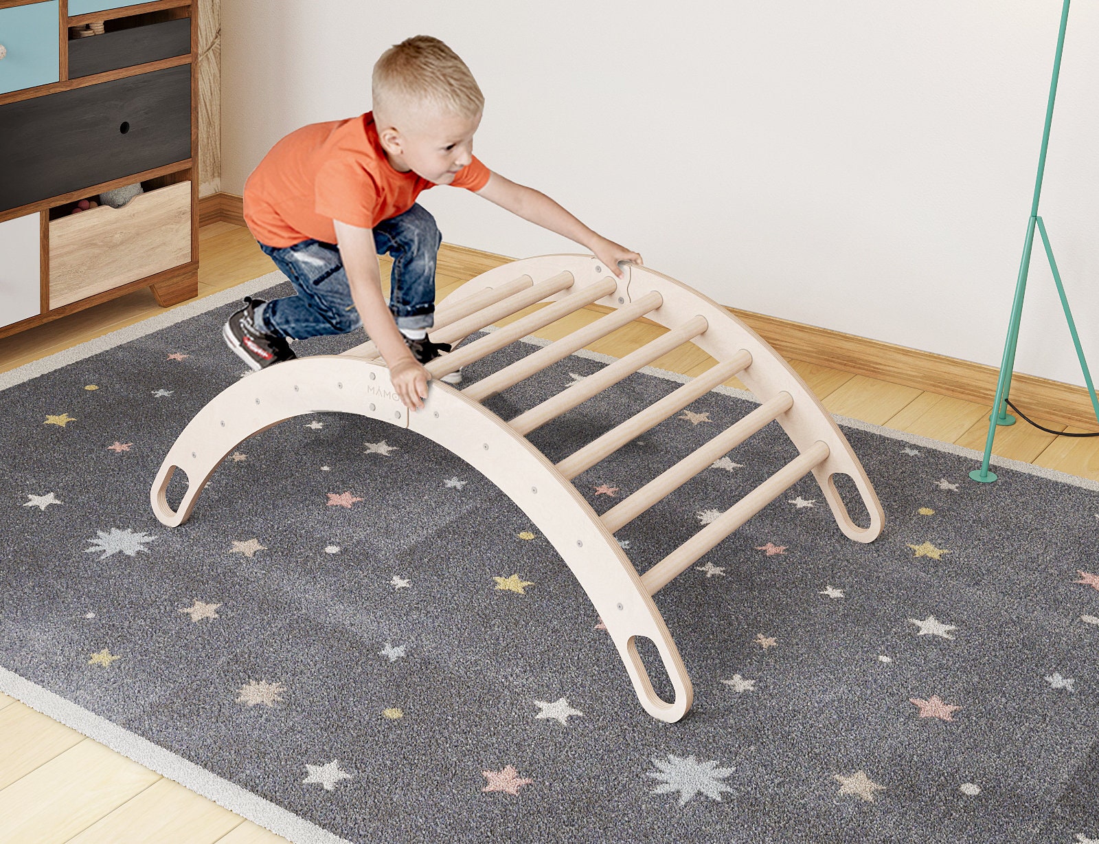 MAMOI® Wooden Climbing Frame Indoor With Mat Climbing Dome - Etsy