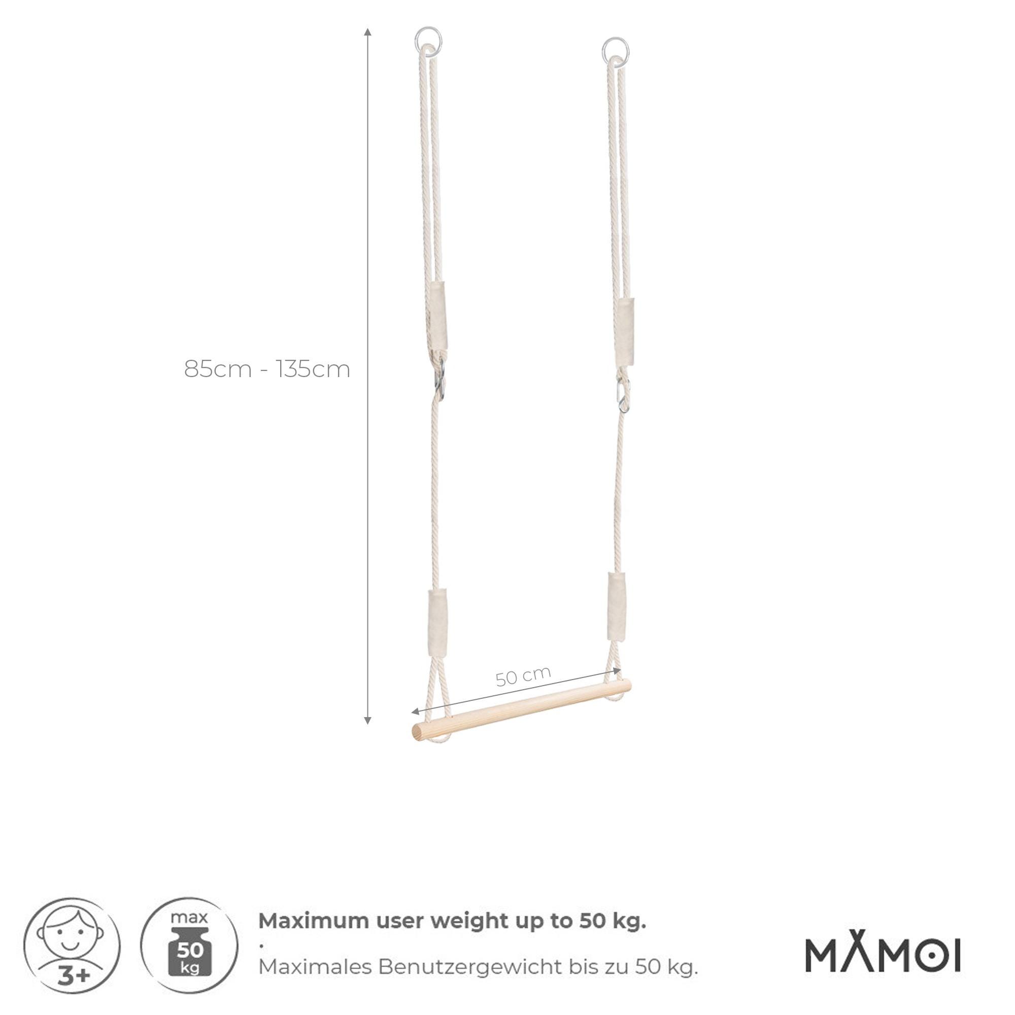 MAMOI® Turnringe holz, Trapez schaukel, Gymnastikringe und Trapezstange ...