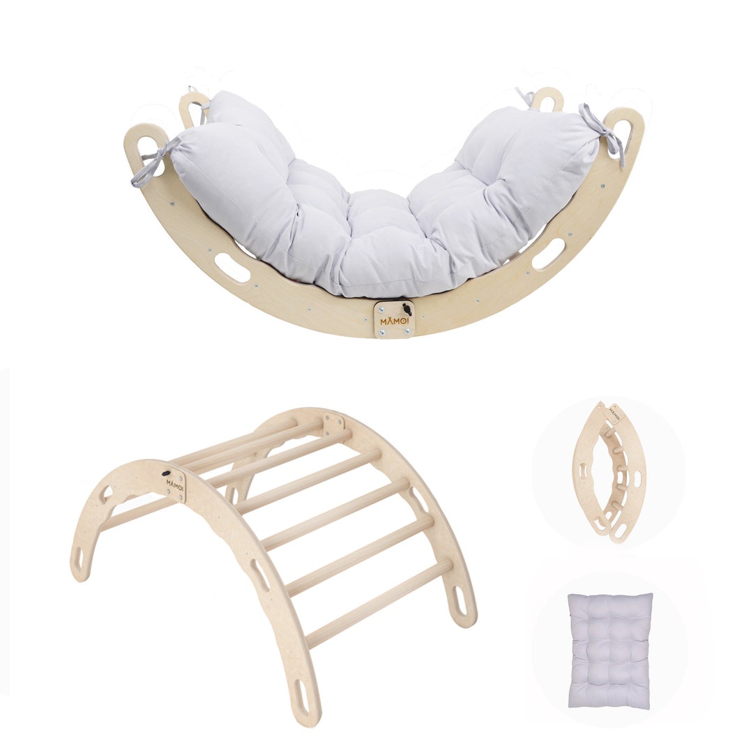 MAMOI® Wooden Climbing Frame Indoor With Mat Climbing Dome for Children ...