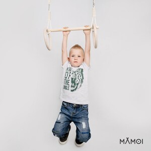 MAMOI® Turnringe holz, Trapez schaukel, Gymnastikringe und Trapezstange ...