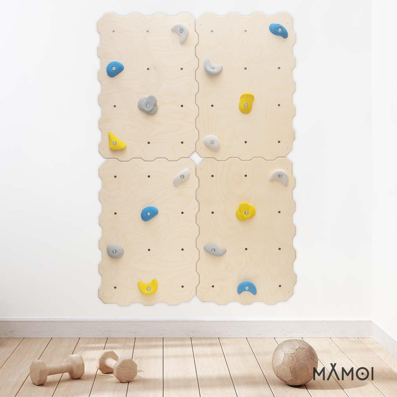 MAMOI® Climbing Wall for Kids, Wooden Frame for Toddlers, Play ...