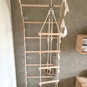 MAMOI® Swedish Ladder, Wooden Gorilla Gym for Kids, Indoor Baby ...