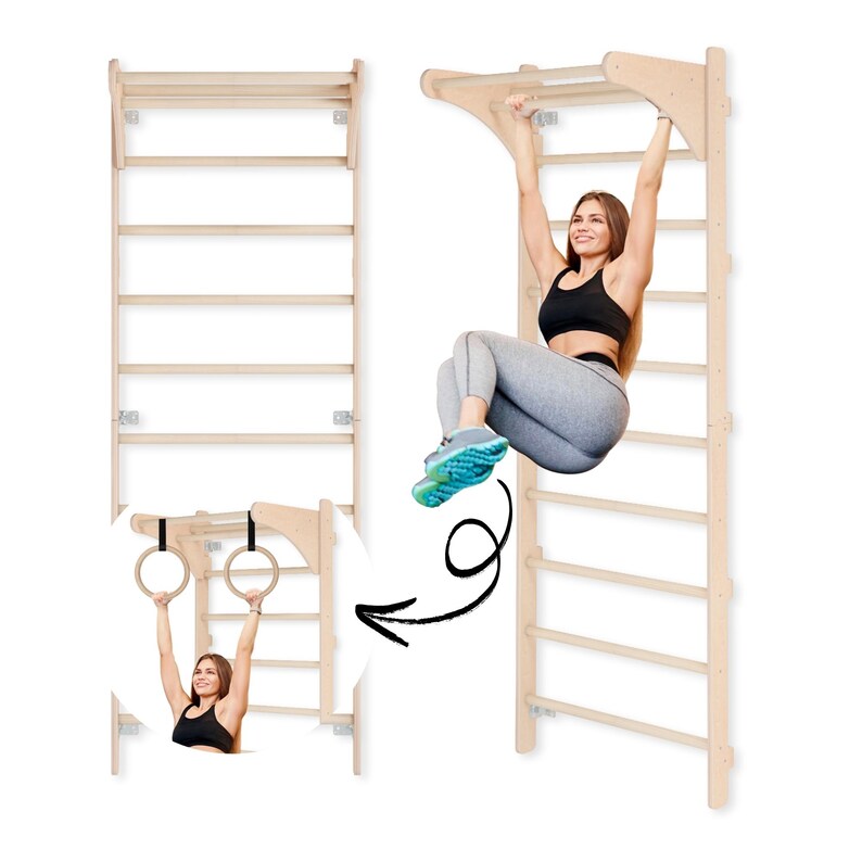 Gymnastiekstang voor aan de muur met optrekstang | Multifunctioneel ...
