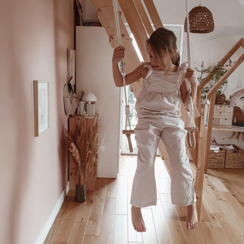 MAMOI® Turnringe holz, Trapez schaukel, Gymnastikringe und Trapezstange ...