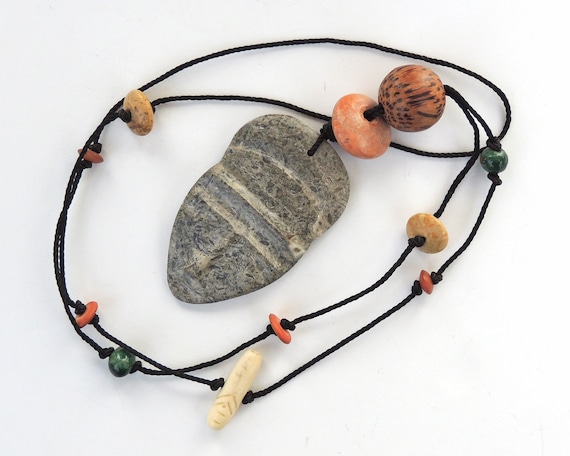Carved Stone Islander Necklace - Gem