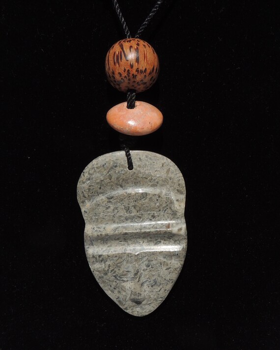 Carved Stone Islander Necklace - Gem