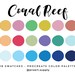 TWILIGHT PROCREATE Color Palette Hex Codes Yellow, Orange, Green, Blue ...
