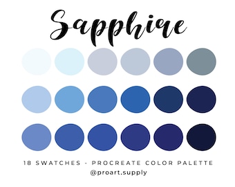 Procreate Color Palette Blue Tones Procreate Swatches, HEX Codes, Color ...
