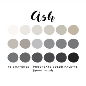 ASH PROCREATE COLOR Palette Hex Codes Tan, Gray, Charcoal for iPad ...