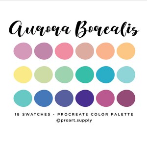 AURORA BOREALIS PROCREATE Color Palette Hex Codes Pastels for iPad ...