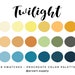 TWILIGHT PROCREATE Color Palette Hex Codes Yellow, Orange, Green, Blue ...