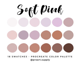 SOFT PINK PROCREATE Color Palette Hex Color Codes Gray, Brown, Tan for ...