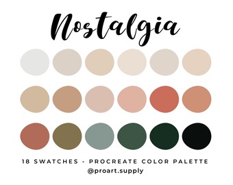 MARBLE PROCREATE Color Palette Hex Codes Gray Brown Tan | Etsy