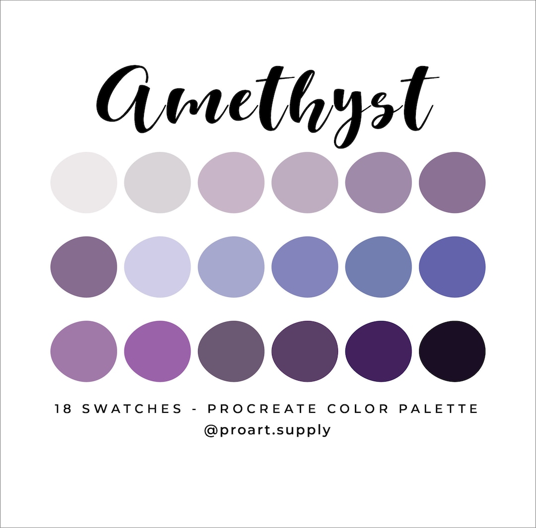 AMETHYST PROCREATE COLOR Palette Hex Codes Gray, Blue, Purple for iPad ...
