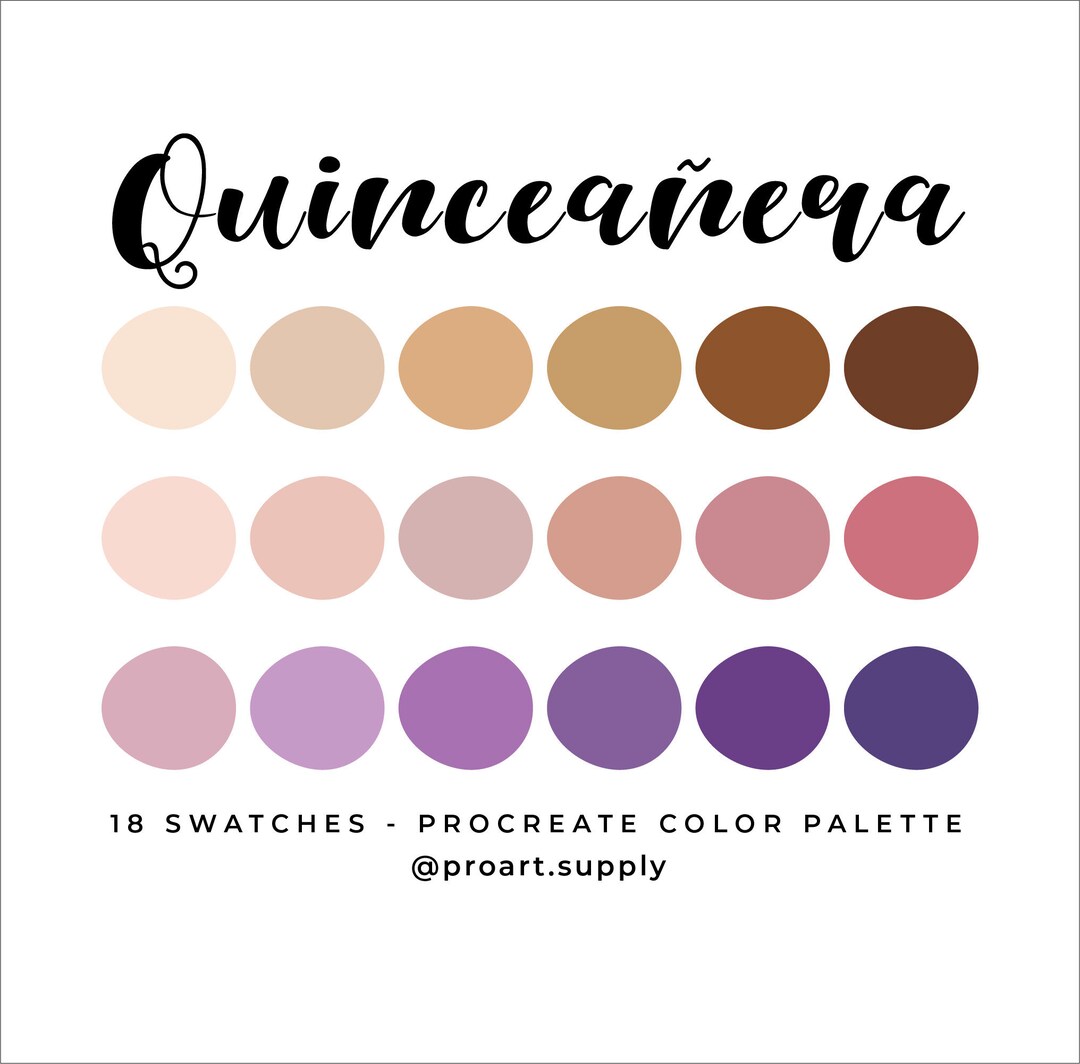 QUINCEAÑERA PROCREATE Kleurenpalet Hex Codes Bruin Roze - Etsy Nederland