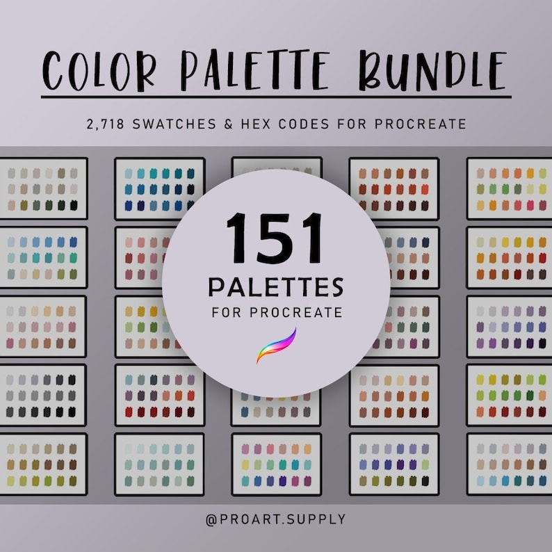 PROCREATE Color Palette Ultimate Bundle 151 Procreate Swatches for iPad ...