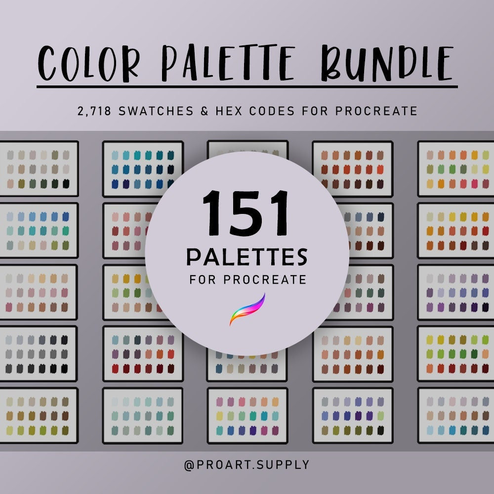 PROCREATE Color Palette Ultimate Bundle 151 Procreate Swatches for iPad ...