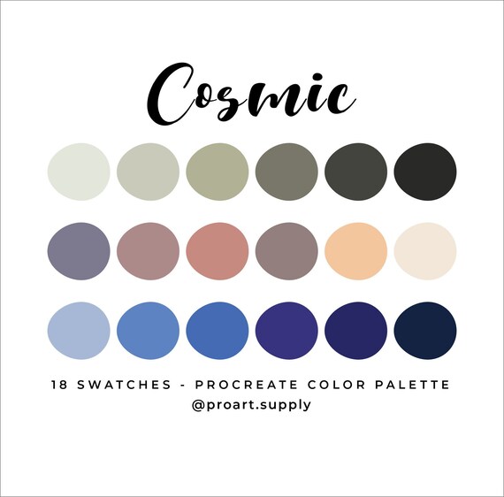 COSMIC PROCREATE Color Palette Hex Codes Purple Gray - Etsy