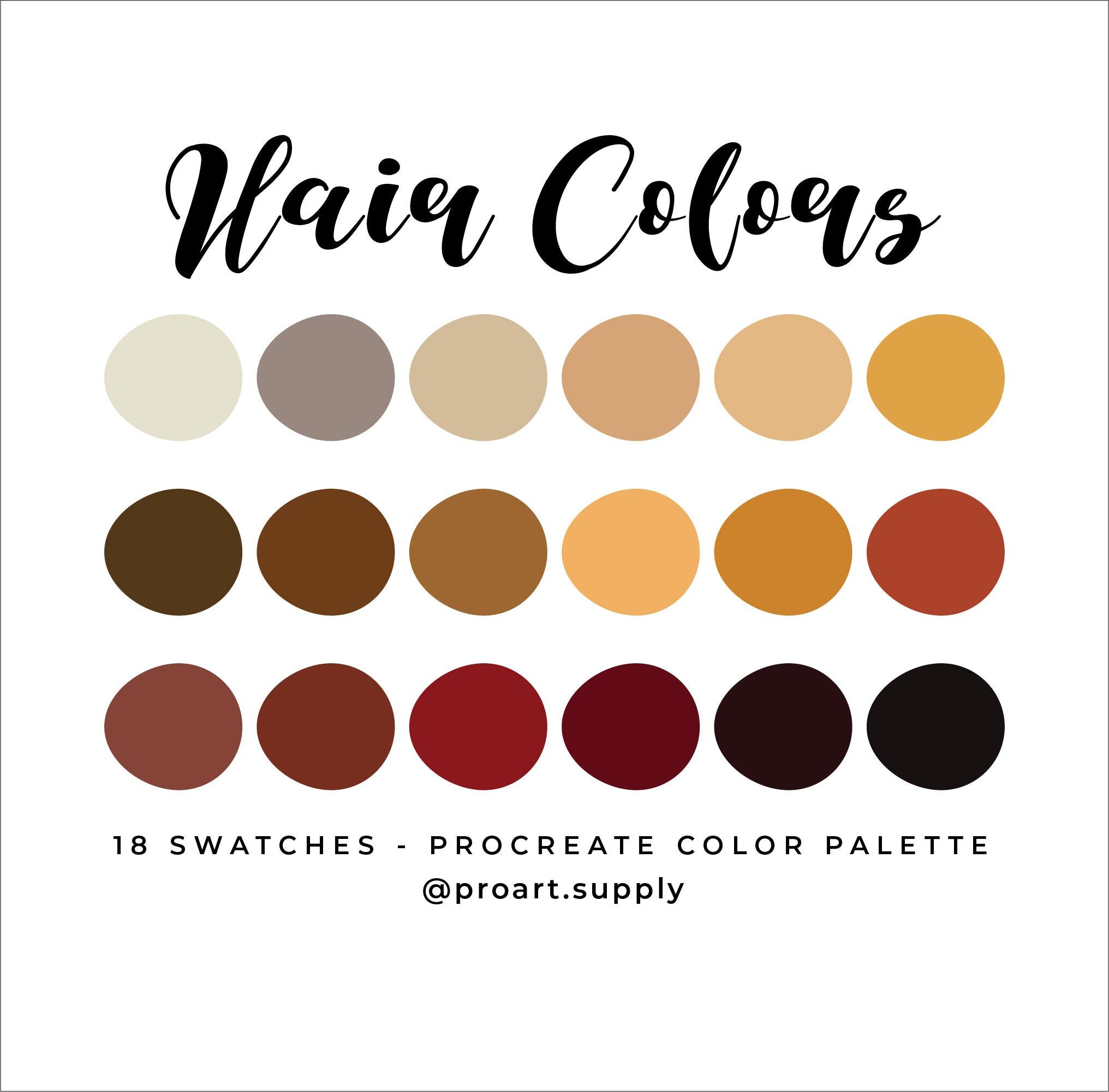 Buy HAIR COLORS PROCREATE Color Palette Hex Codes Dark Brown Online In Buy HAIR COLORS PROCREATE Color Palette Hex Codes Dark Brown Online In