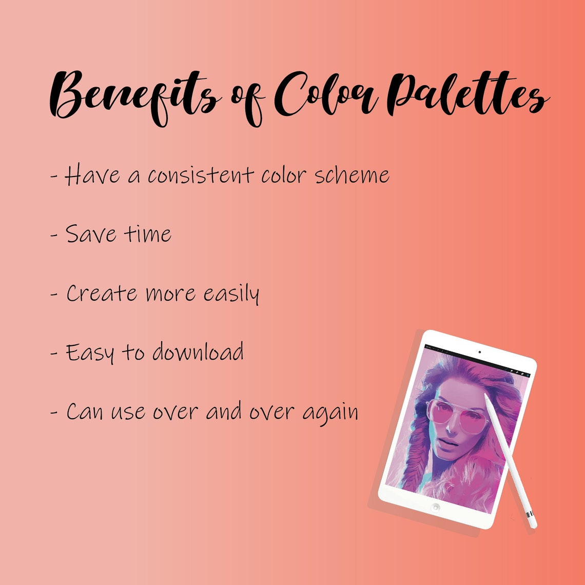 SPRING PROCREATE Color Palette Hex Codes Pink Red Purple Orange