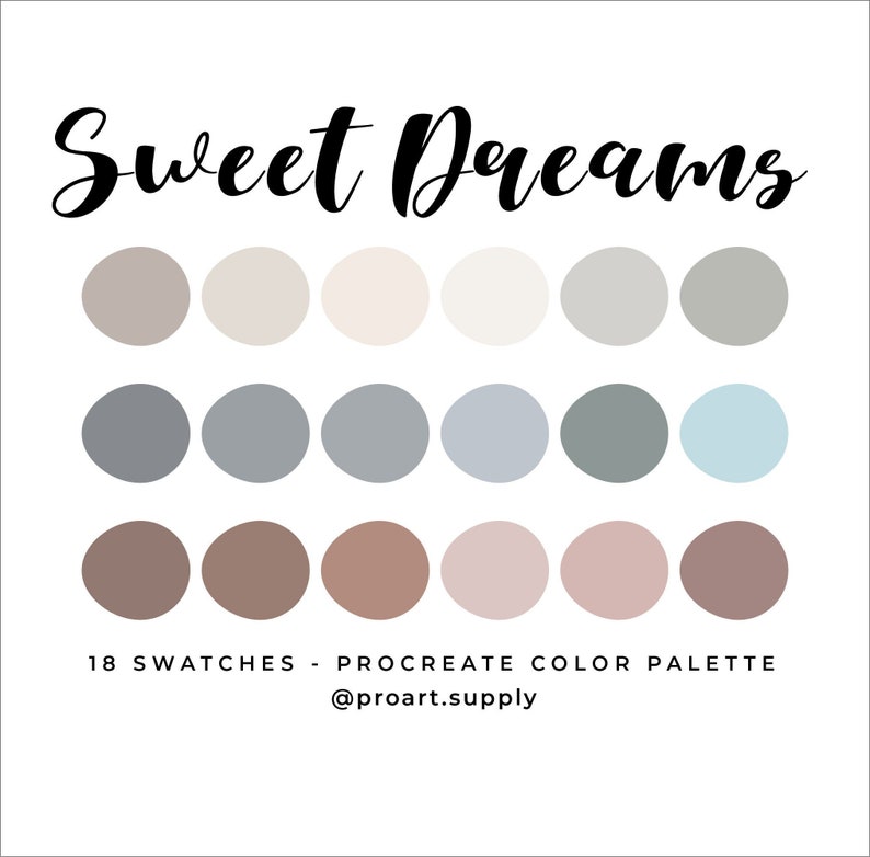 SWEET DREAMS PROCREATE Color Palette Hex Codes Blue - Etsy