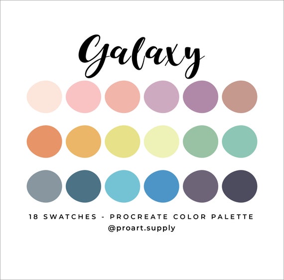 GALAXY PROCREATE Color Palette Hex Codes Pink Purple - Etsy Ireland