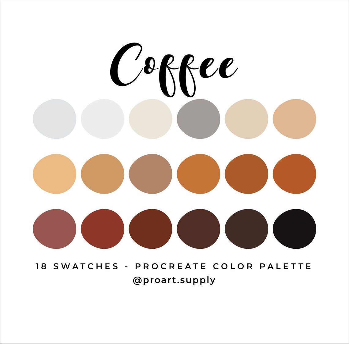 PALETA DE COLORES COFFEE PROCREATE Códigos hexamezles - Etsy México
