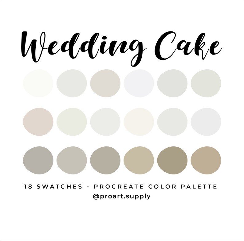 WEDDING CAKE PROCREATE Color Palette Hex Codes White, Gray, and Tan for ... WEDDING CAKE PROCREATE Color Palette Hex Codes White, Gray, and Tan for ...