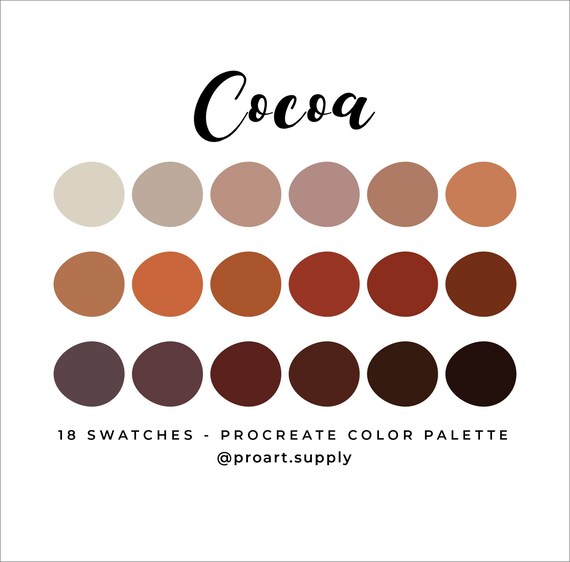 COCOA PROCREATE Color Palette Hex Codes Gray Purple - Etsy