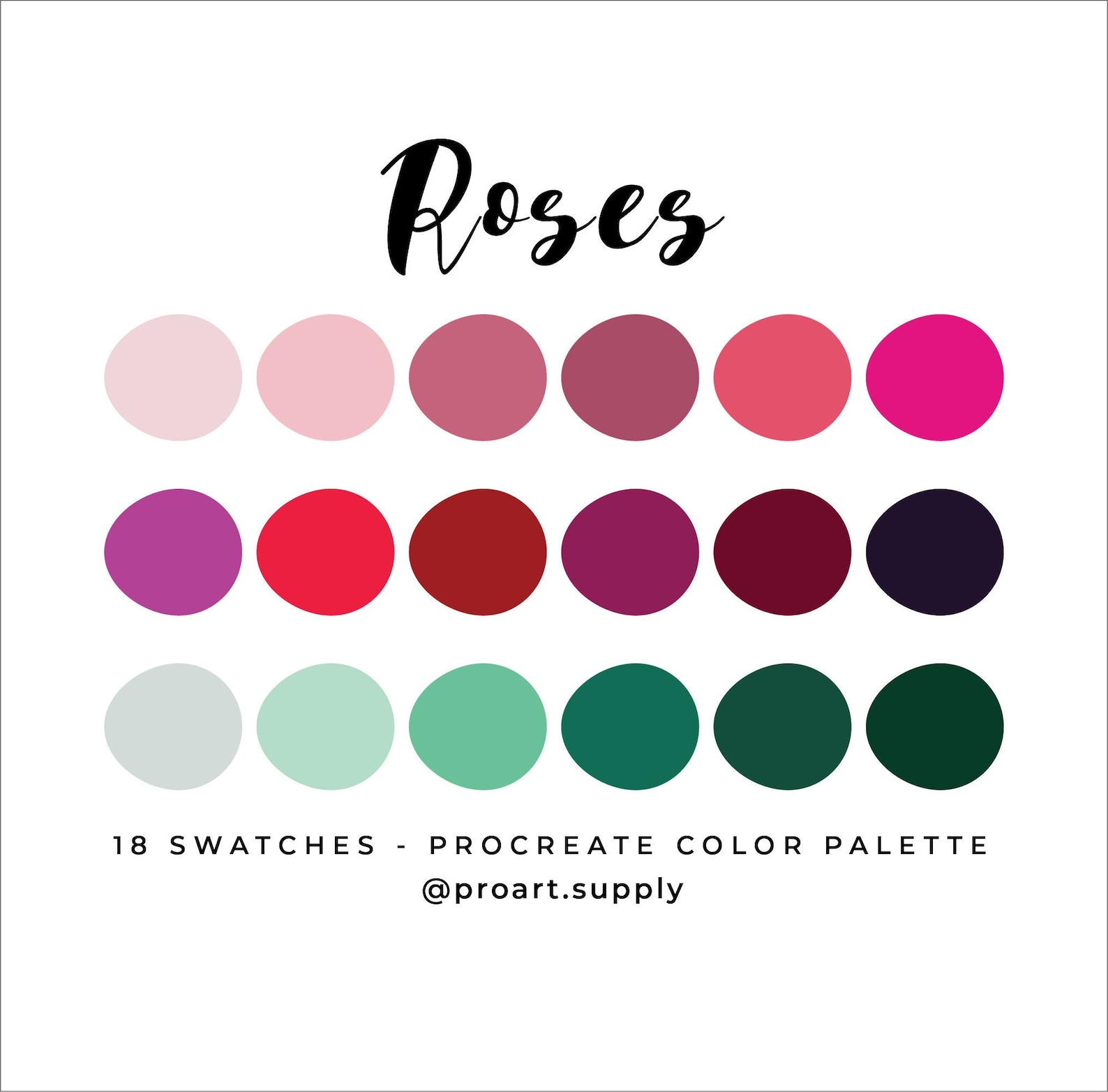 ROSES PROCREATE Color Palette Hex Codes Pink Red Purple Etsy roses-procreate-color-palette-hex-codes-pink-red-purple-etsy