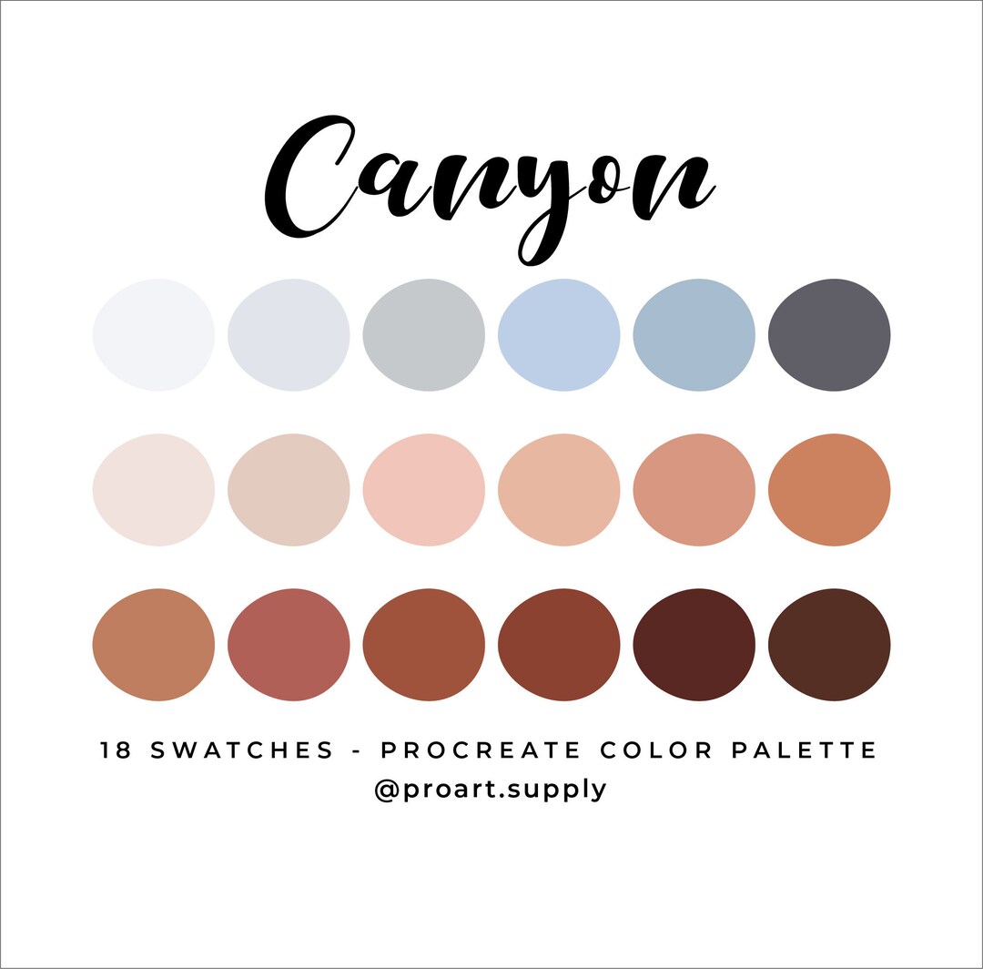 CANYON PROCREATE Color Palette Hex Codes Blue, Beige, Brown for iPad ... CANYON PROCREATE Color Palette Hex Codes Blue, Beige, Brown for iPad ...