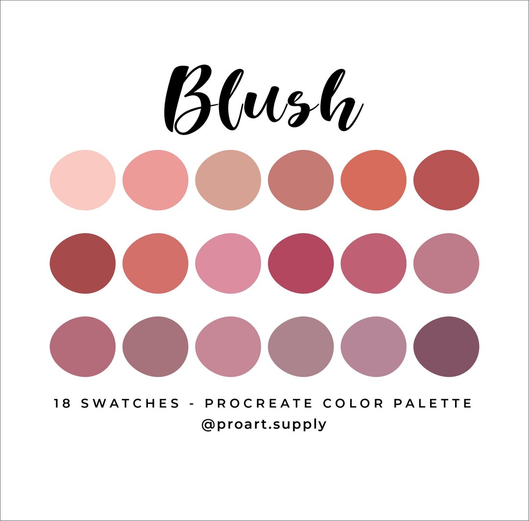 BLUSH PROCREATE COLOR Palette Hex Codes Peach Pink - Etsy Canada