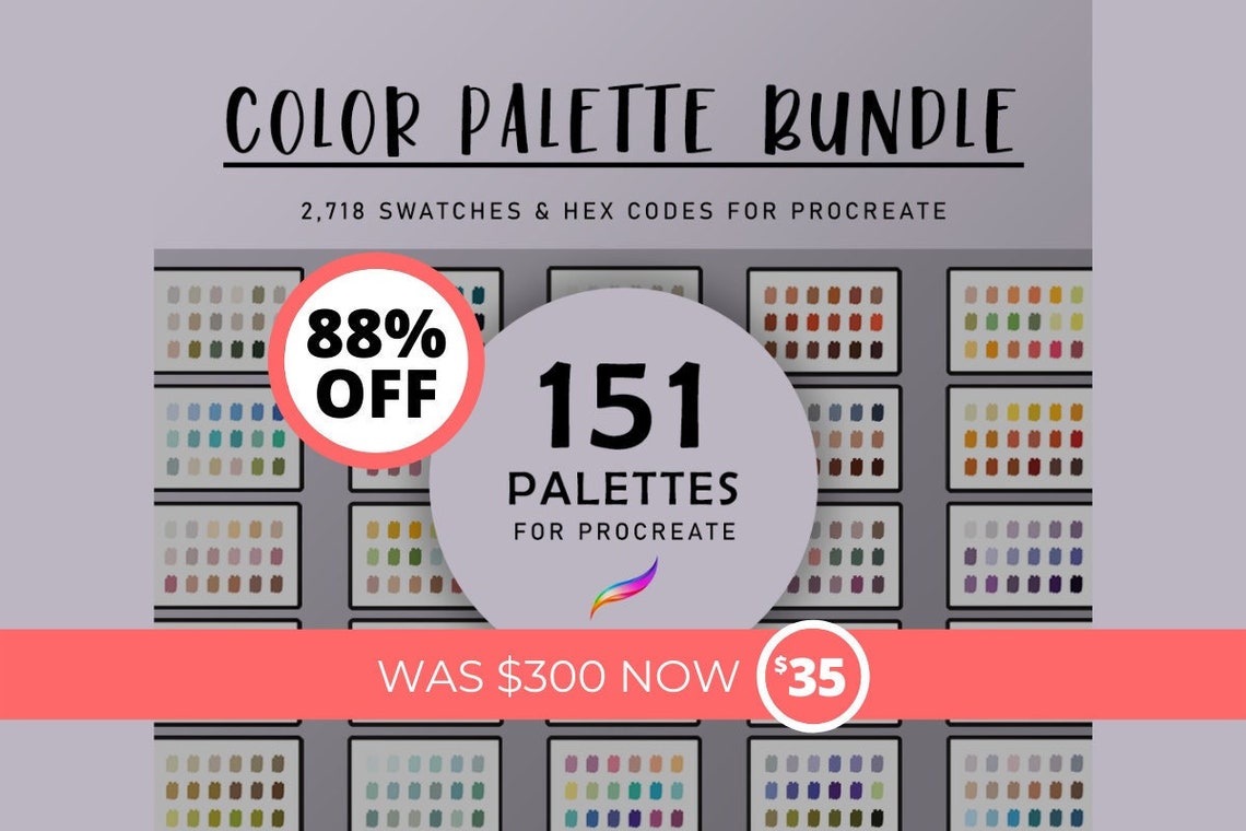 PROCREATE Color Palette Ultimate Bundle 151 Procreate Swatches for iPad ...