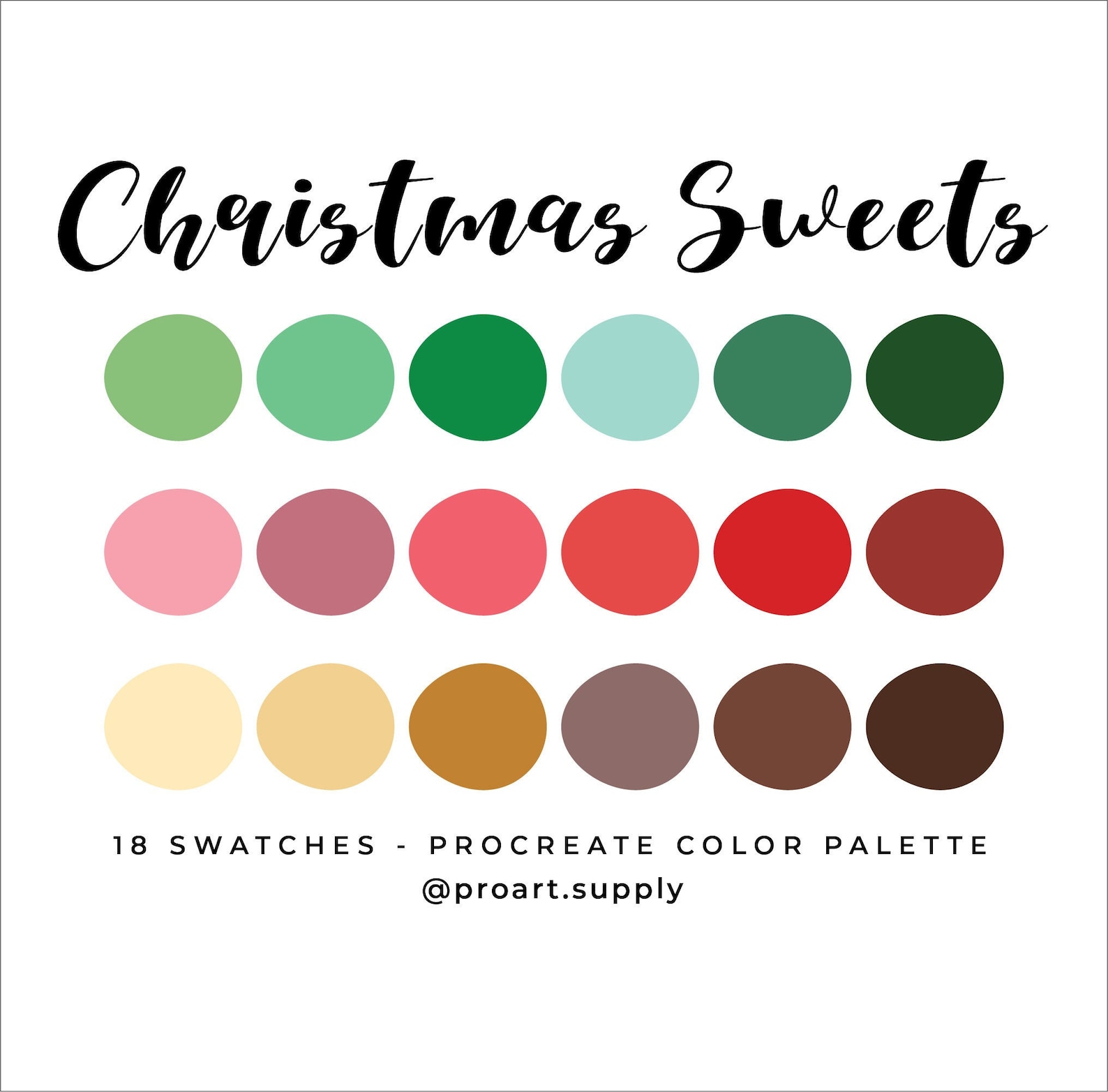 Christmas Sweets Procreate Color Palette Hex Codes Red Etsy Singapore
