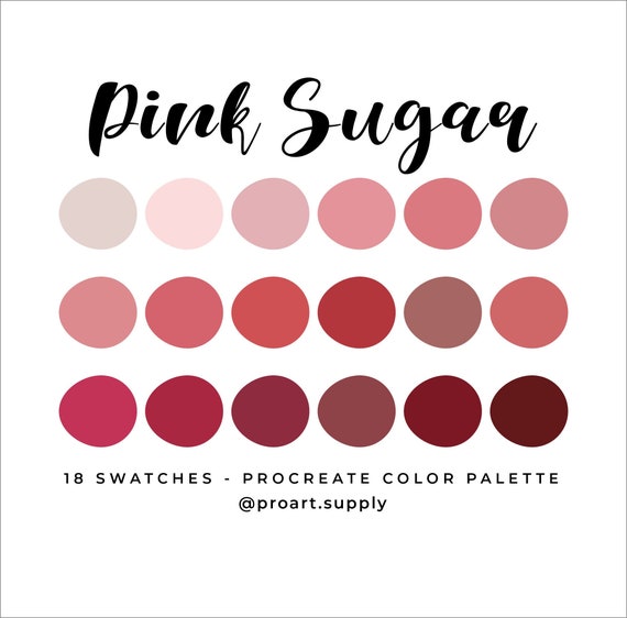 PINK SUGAR PROCREATE Color Palette Hex Codes Pink Brown | Etsy