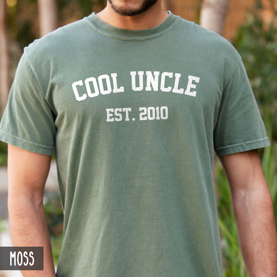 Comfort Colors® Cool Uncle Shirt, Custom EST Year, Varsity Style New ...