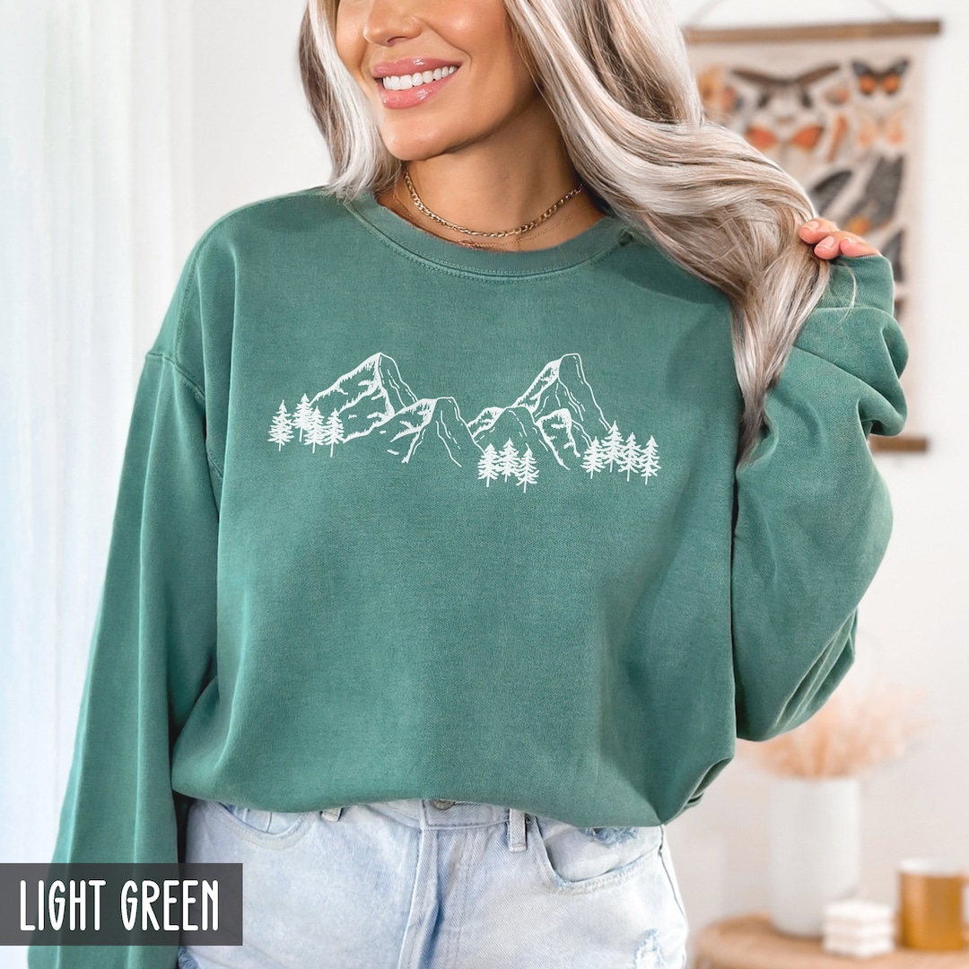 Comfort Colors® Mountain Sweatshirt, Nature Gift, Hiking Crewneck for ...