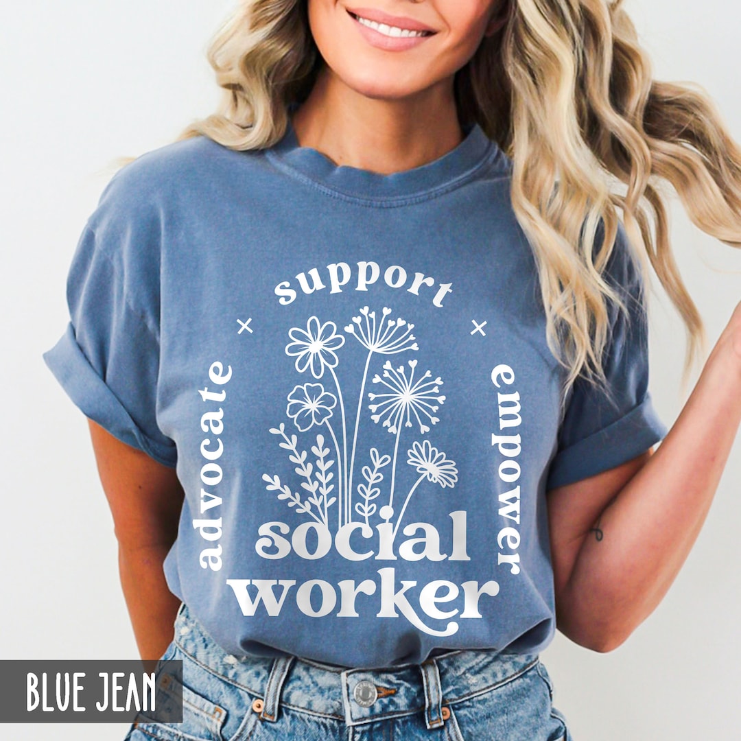 Comfort Colors® Social Worker Shirt, Floral School Social Worker Tee ...