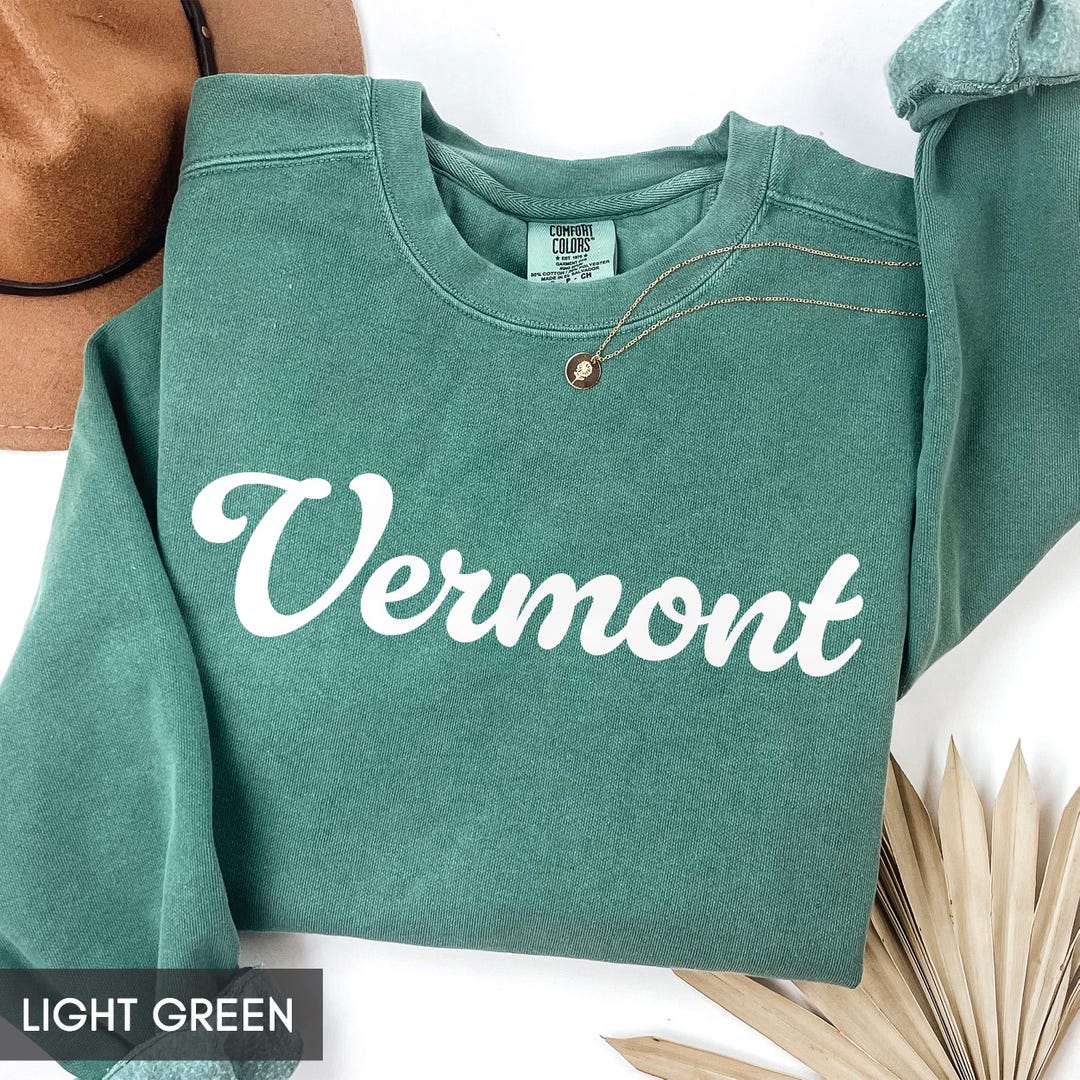Comfort Colors® Vermont Sweatshirt, Vermont Crewneck, State of Vermont ...